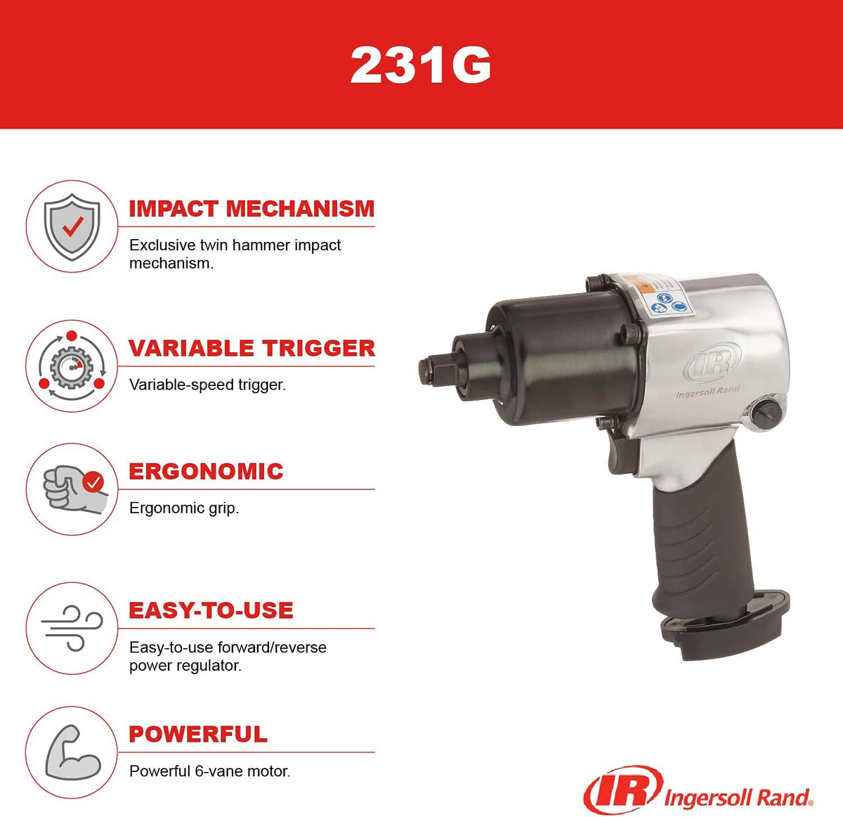 Ingersoll Rand 231G Edge Series 1/2-Inch Air Impactool